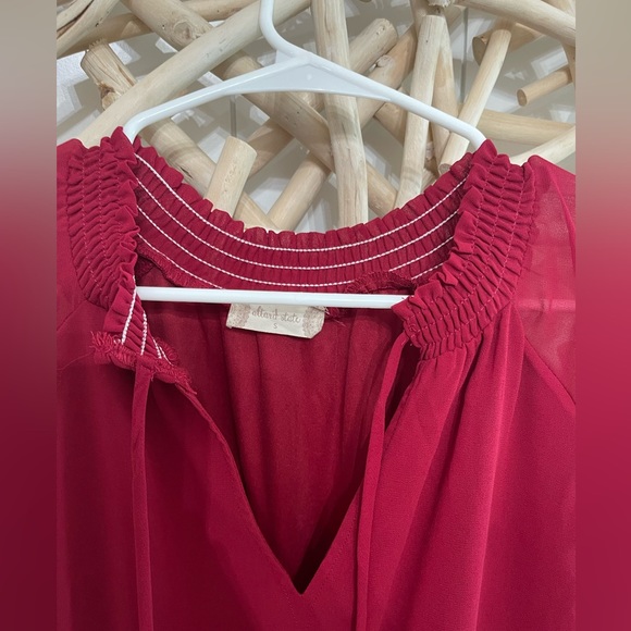 Dresses | Altered State Red Long Sleeve Ruffle Hem Dress | Poshmark